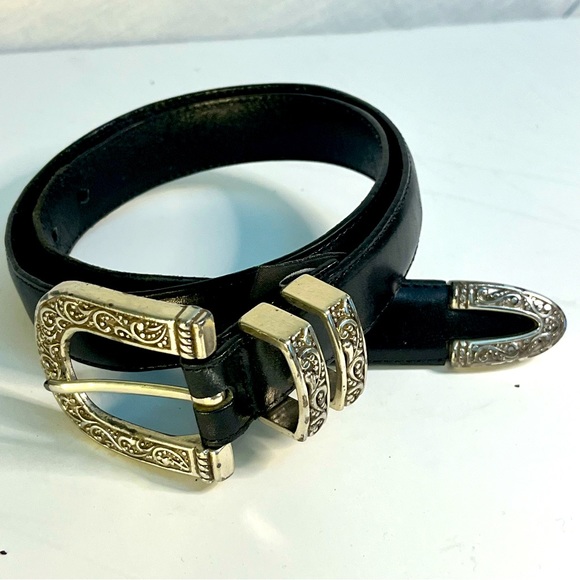 Brighton | Accessories | Brighton Black Belt With Metallic Belt Buckle ...